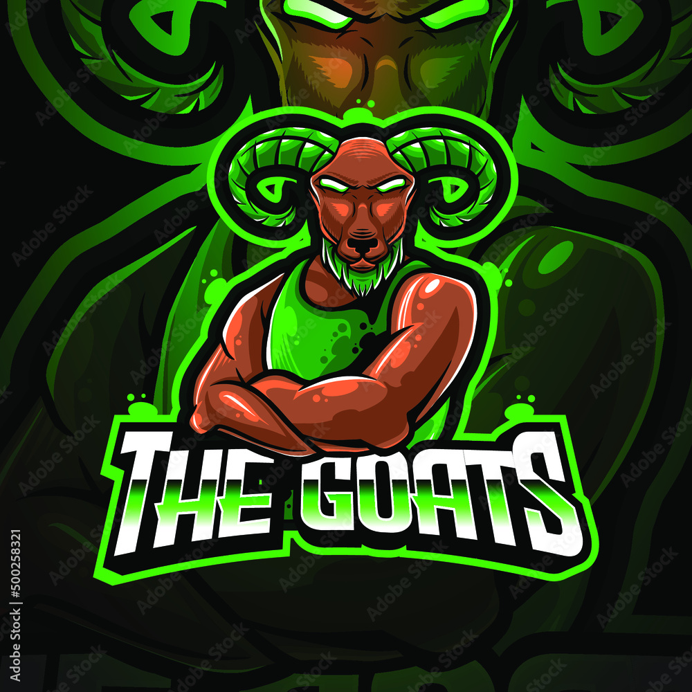 Goat, Lamb Cross Arm E-Sport Logo, Mascot, and Emblem Template Isolated ...