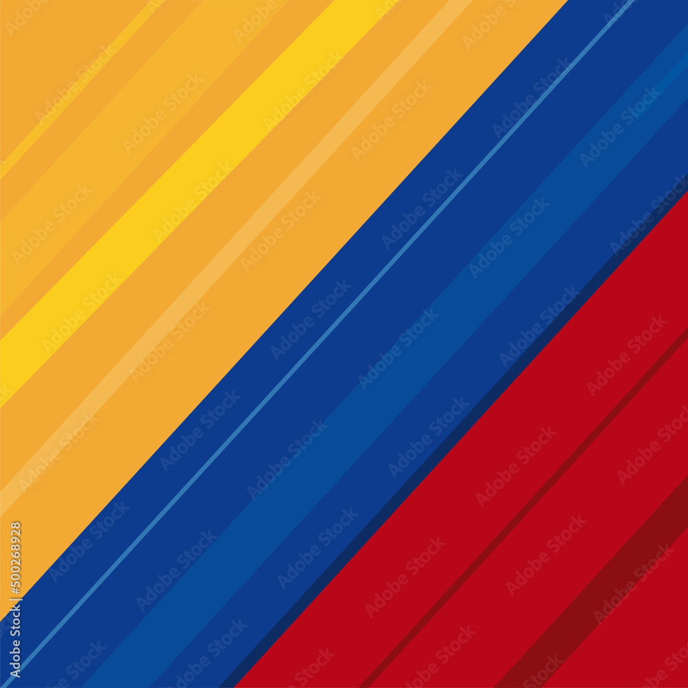 Colombian flag colors in diagonal position: yellow, blue and red ...