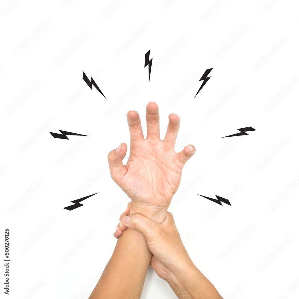 Tingling and numbness in hands of Asian man with diabetes. Finger ...