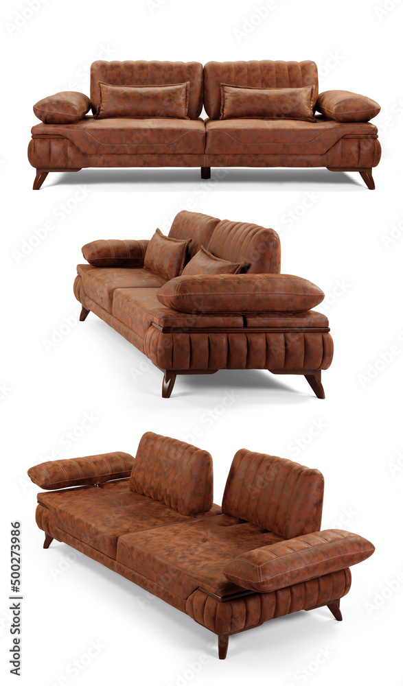 sofa isolated on white background . different angles view Stock Photo ...