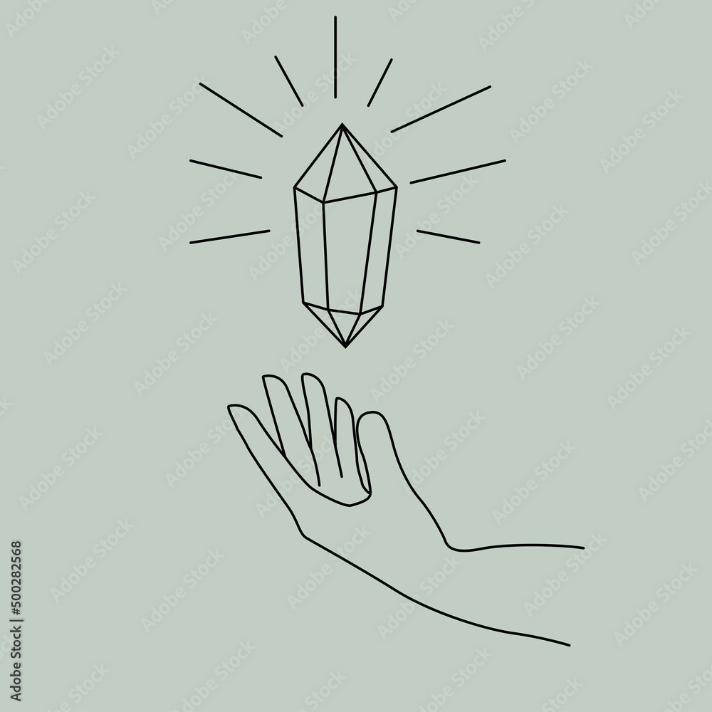 Female hand logo in a minimal linear style. Vector logo with hand and ...