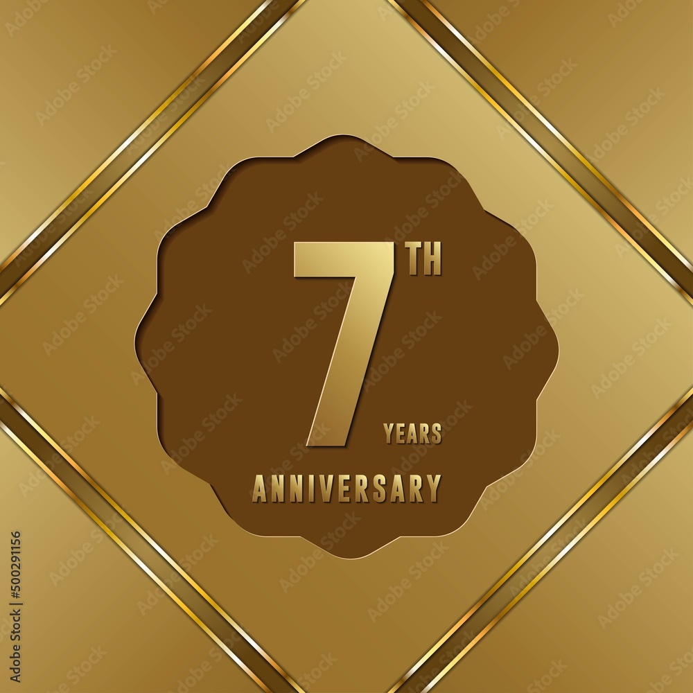 7th anniversary logotype. Anniversary celebration template design with ...
