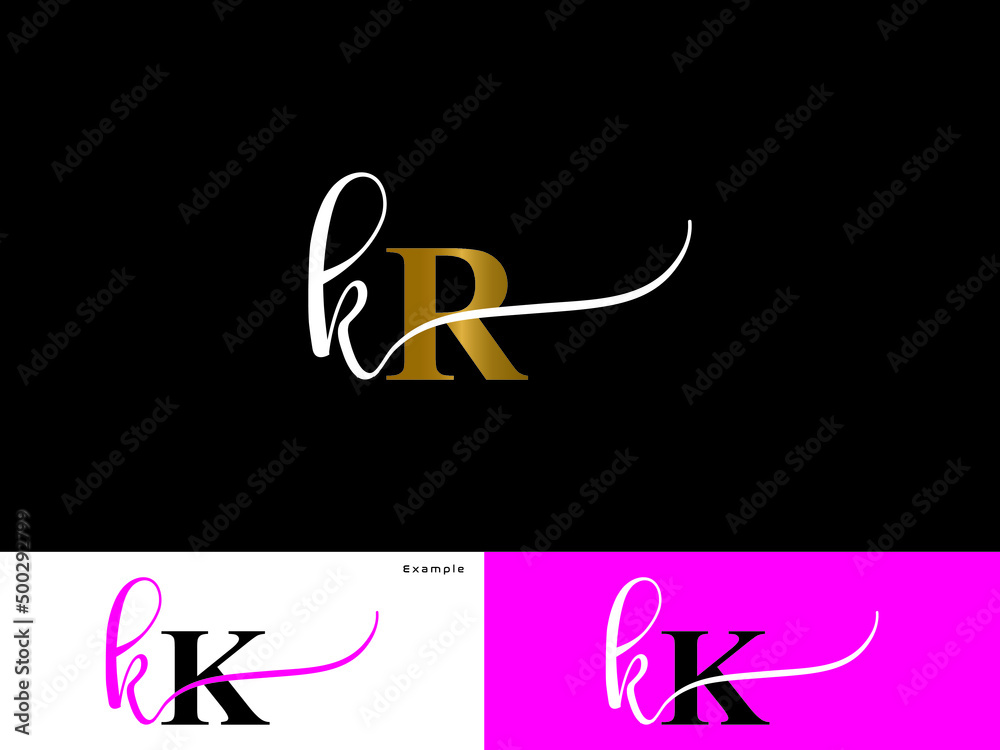 Letter KR Logo Icon, signature Kr rk Letter Logo Image Design For Your ...