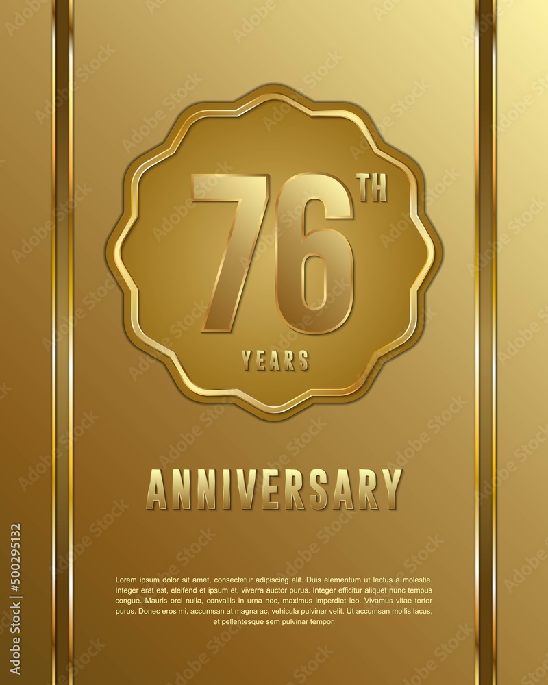 76th anniversary logotype. Anniversary celebration template design with ...
