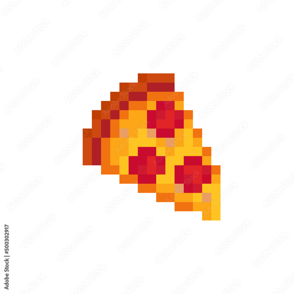 Pizza Slice of pizza pixel art icon. Design for stickers, pizzeria logo ...