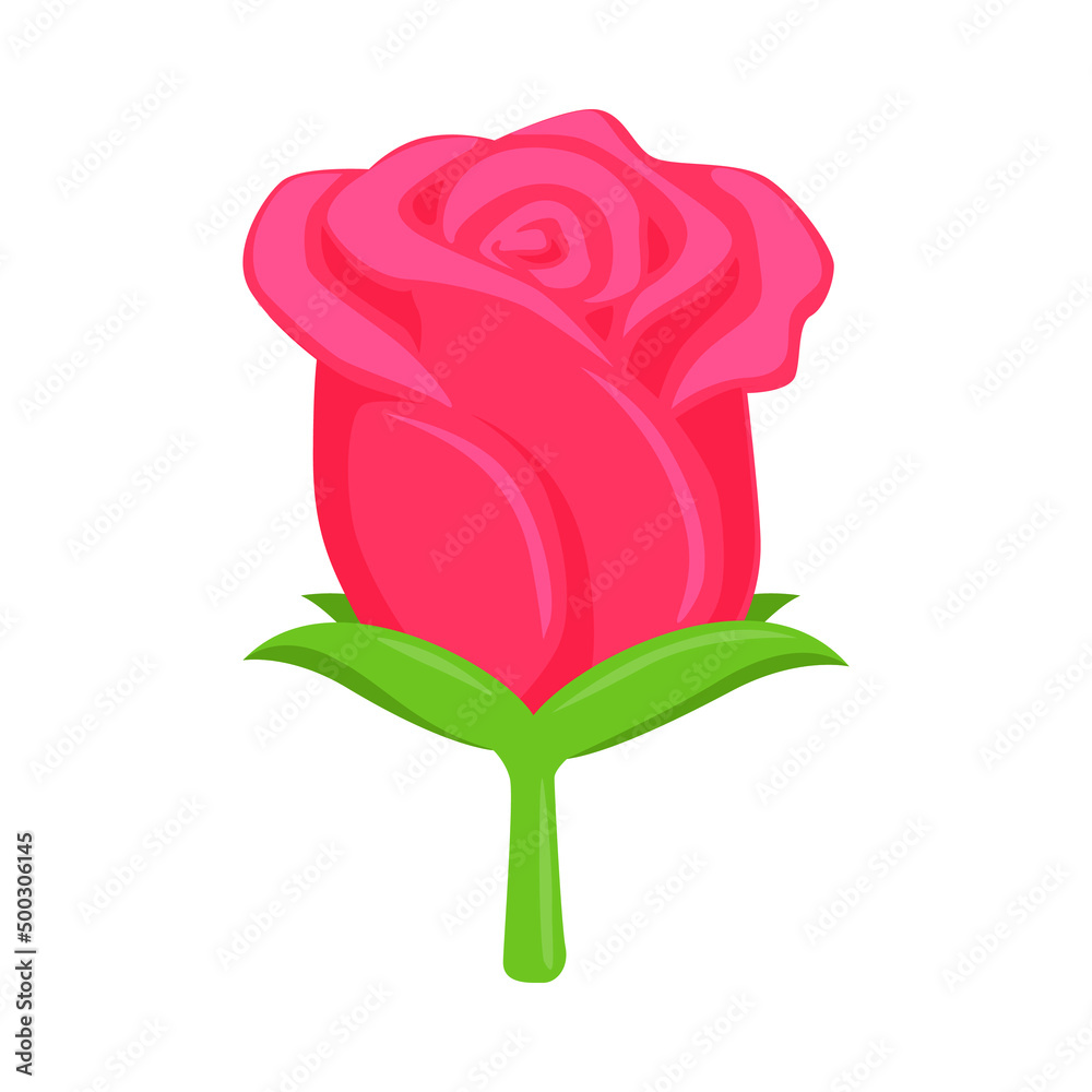Rose Flower Sign Emoji Icon Illustration. Romantic Vector Symbol ...