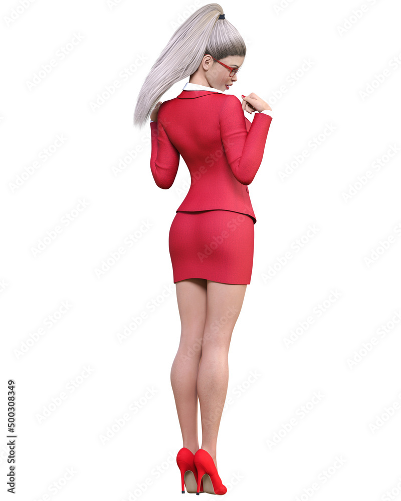 Sexy Secretary In Mini Skirt Stock Illustration Adobe Stock