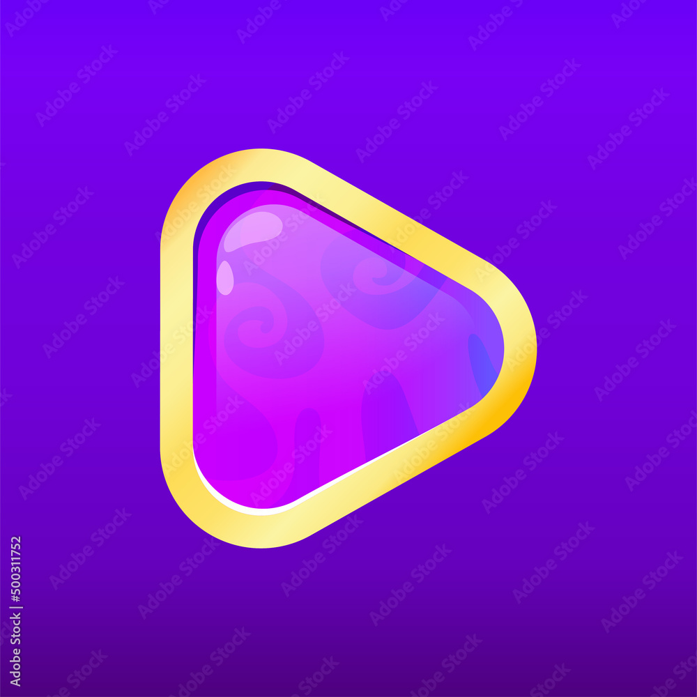 Game button in 2d style on colorful background. Options panel settings ...