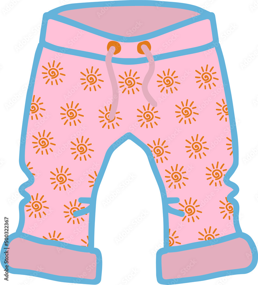pink baby pants summer clothes with drawstring lacing at the waist and ...
