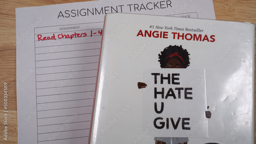 Foto de Assignment sheet with required reading of Angie Thomas' The ...