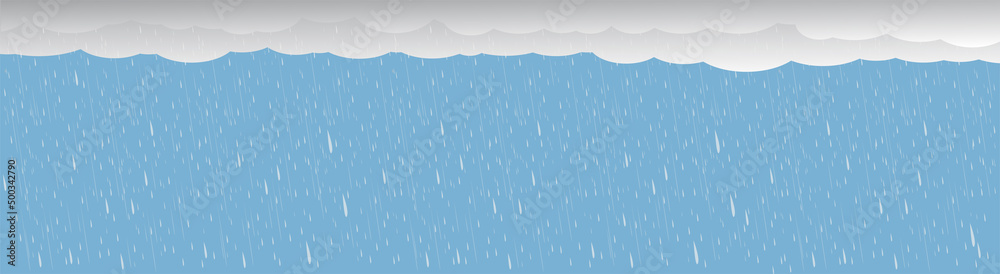 Heavy rain in dark sky, rainy season, clouds and storm, weather nature ...