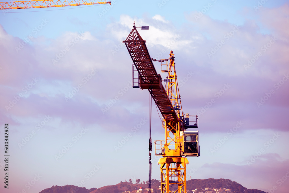 Construction boom, special machinery to build high level structures ...