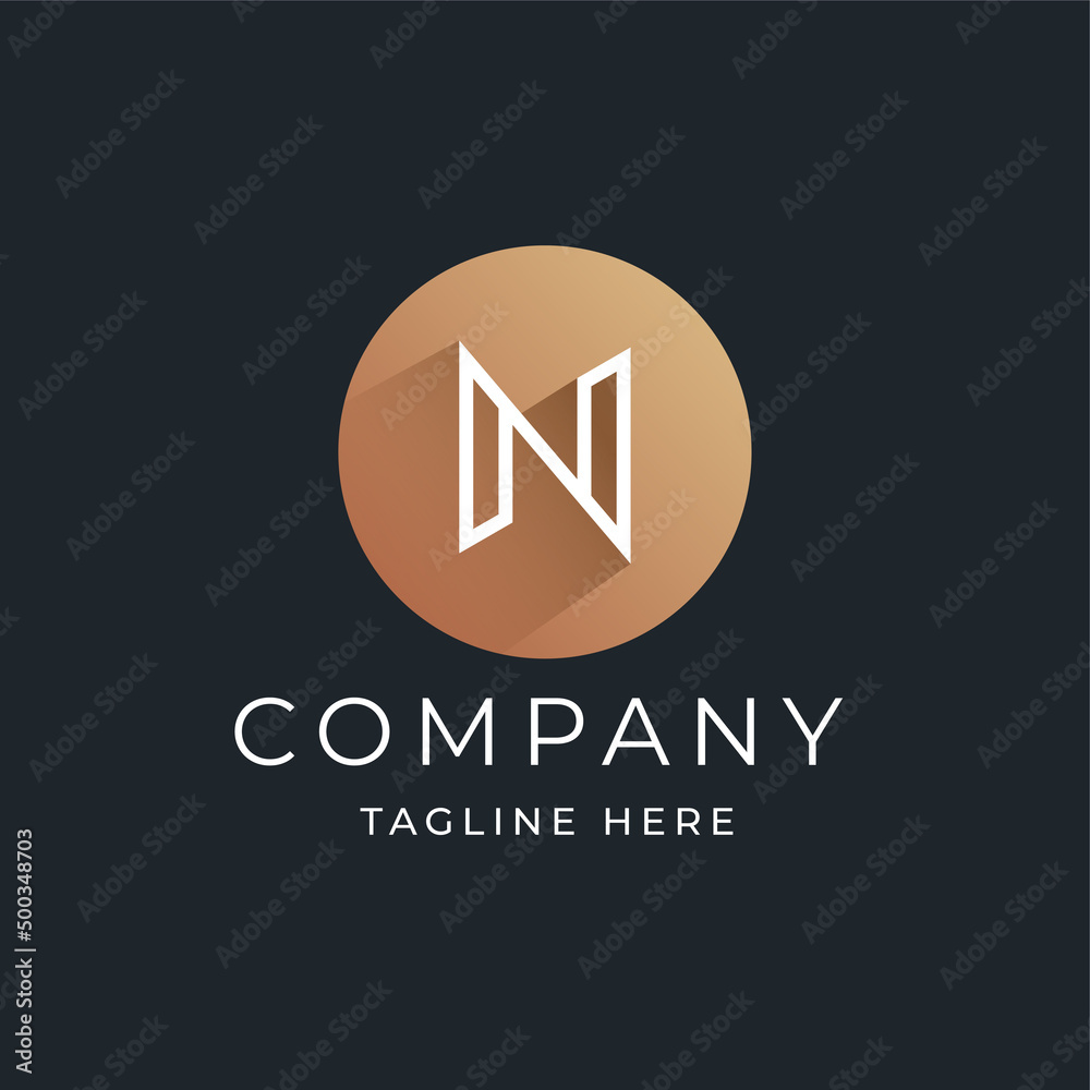 Letter N logo design template with circle shape style Stock Vector ...