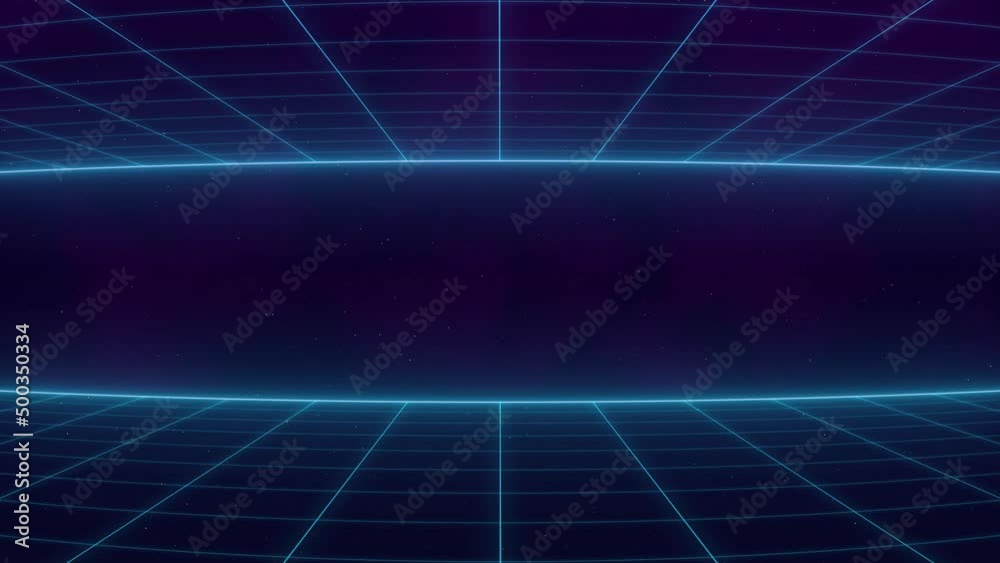 Abstract sci-fi grid or wireframe net footage. 80s Retro background ...