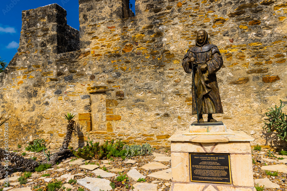 Statue of Antonio Margil De Jesus at Mission San José, San Antonio ...