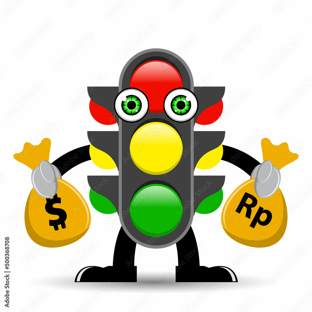 Cartoon traffic light character design Stock Vector | Adobe Stock