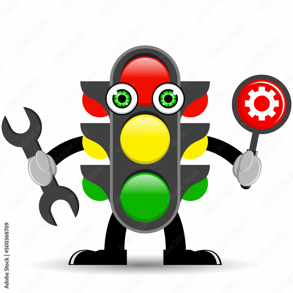 Cartoon traffic light character design Stock Vector | Adobe Stock