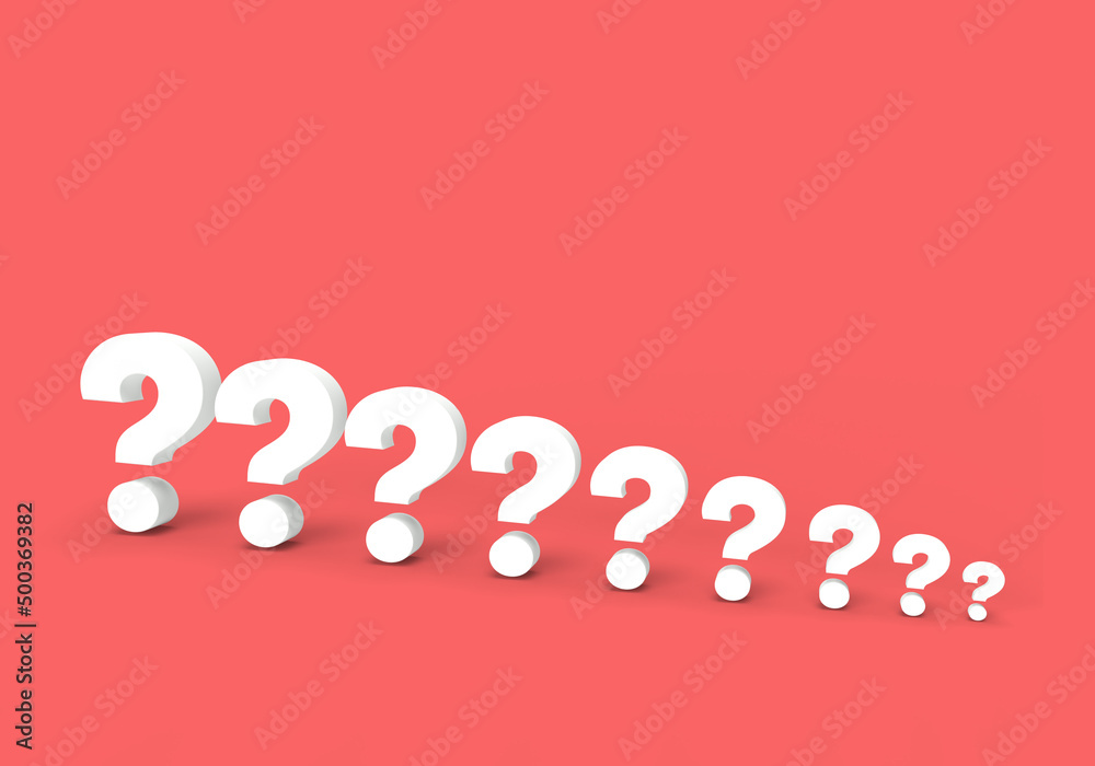 Question mark small to large in ascending order. Stock Photo | Adobe Stock