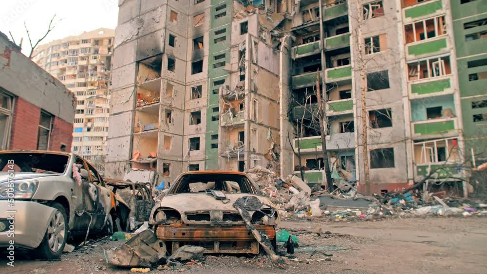 war building ruin Ukraine destruction city bomb house attack destroyed ...