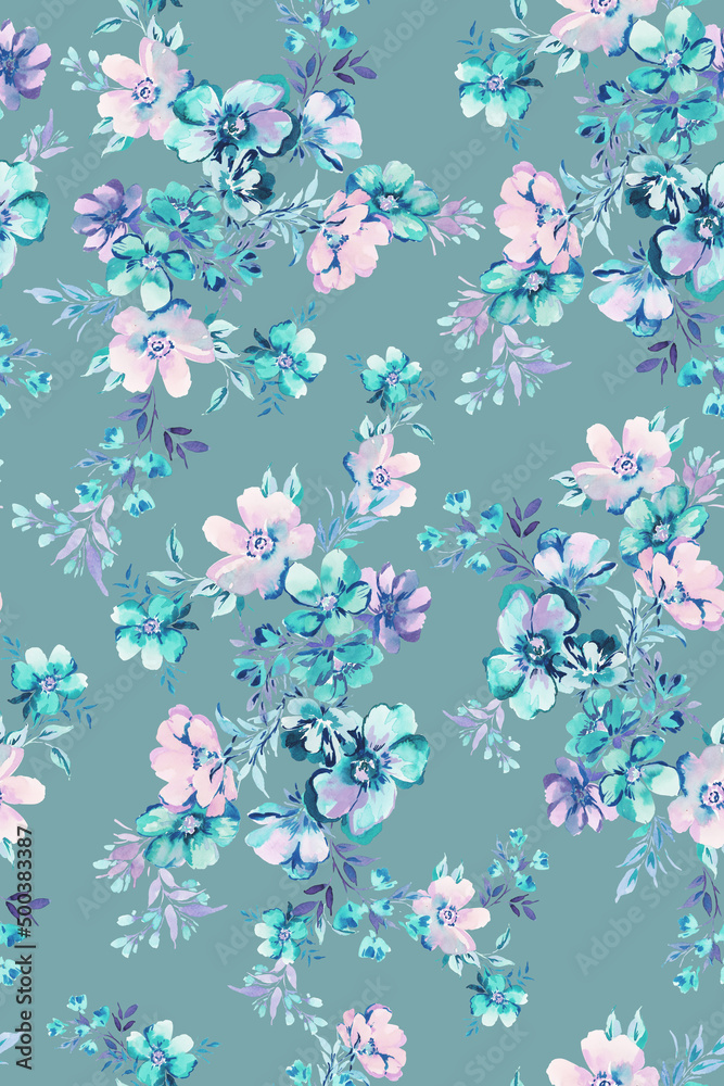 Turquoise Floral Pattern