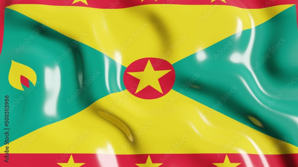 Waving flag of Grenada country. 3d render national flag dynamic ...