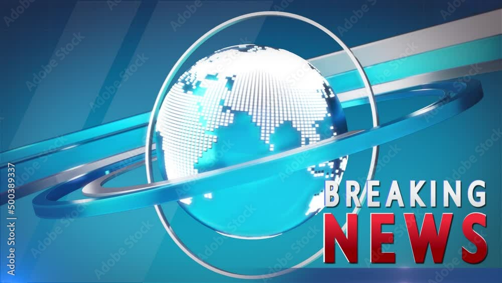 3D World News Background Loop, digital world breaking news Studio ...