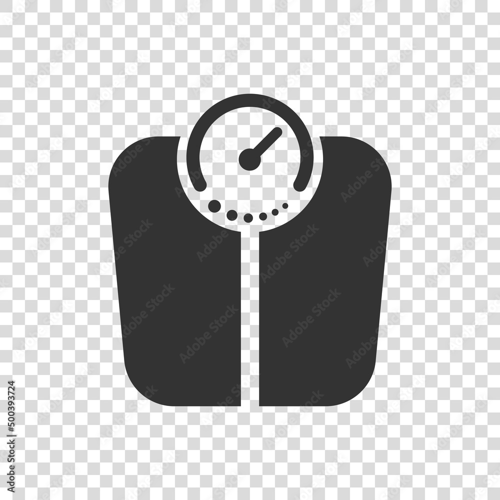 Bathroom weight scale icon in flat style. Mass measurement vector ...