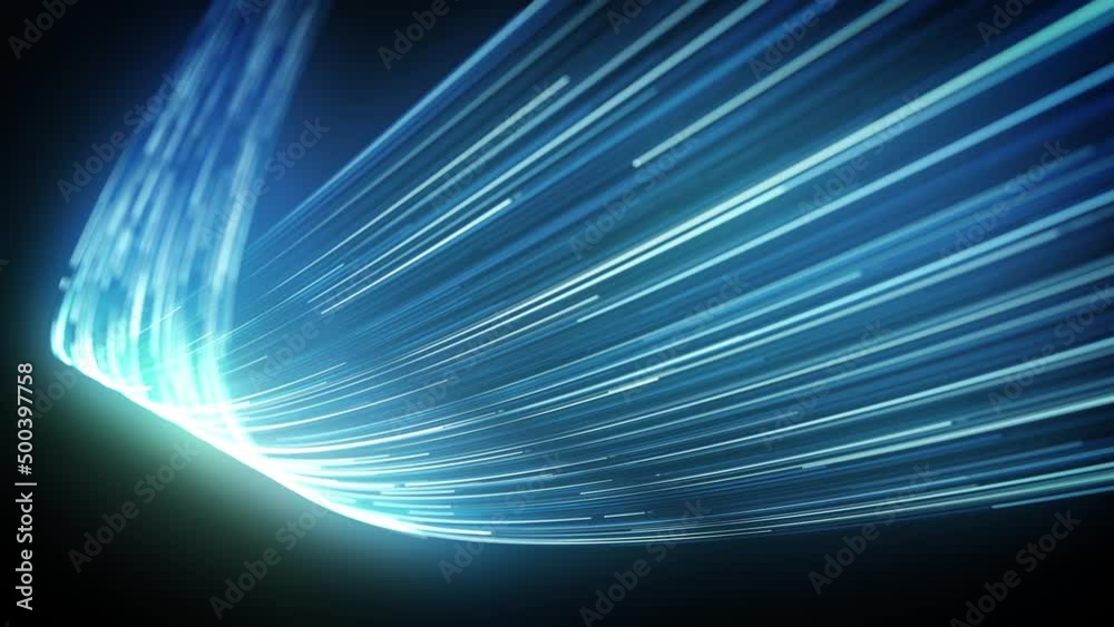 Abstract Light Fiber Strings Flowing Background Loop/ 4k animation of ...