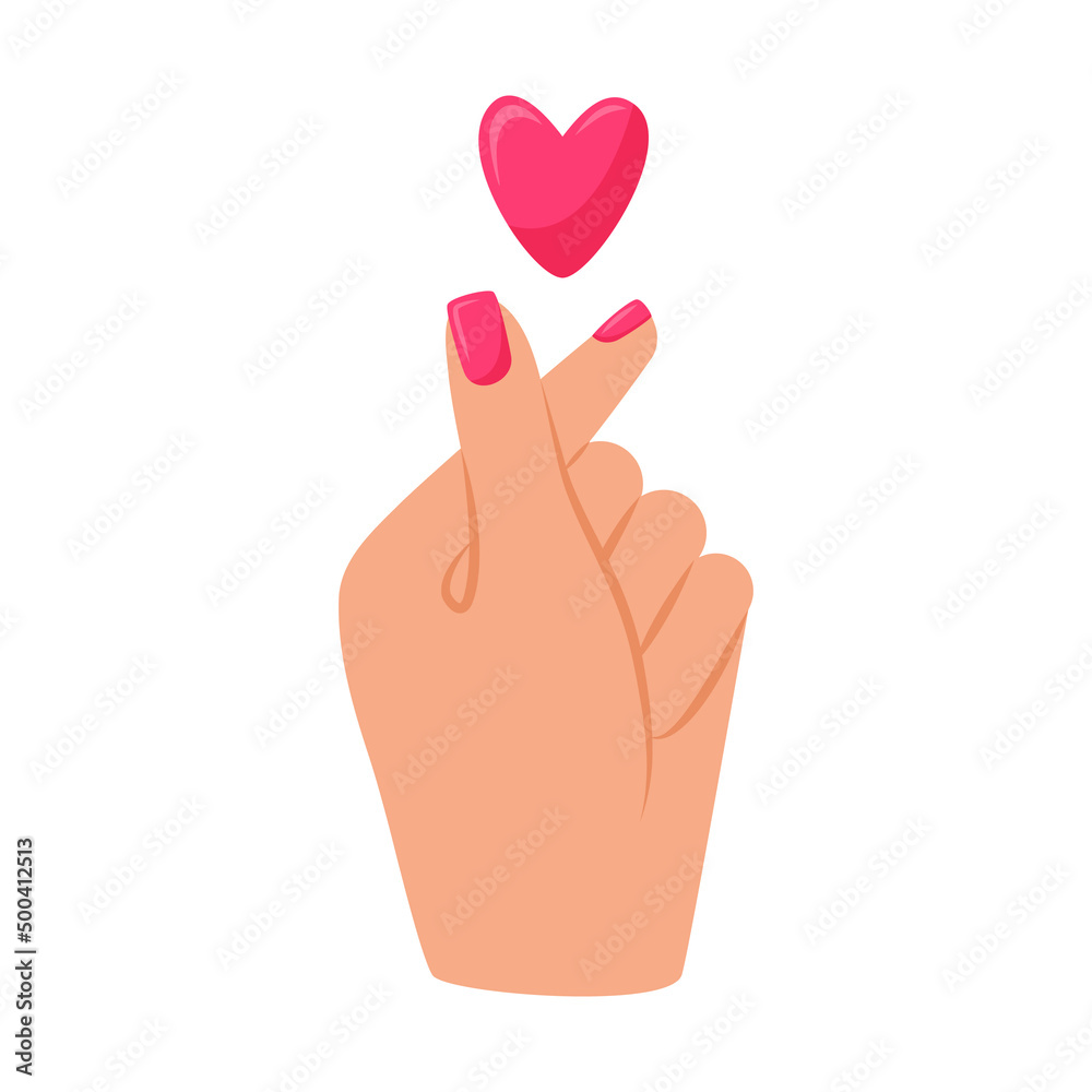 The heart after clicking your fingers. Romantic clicking fingers. The ...