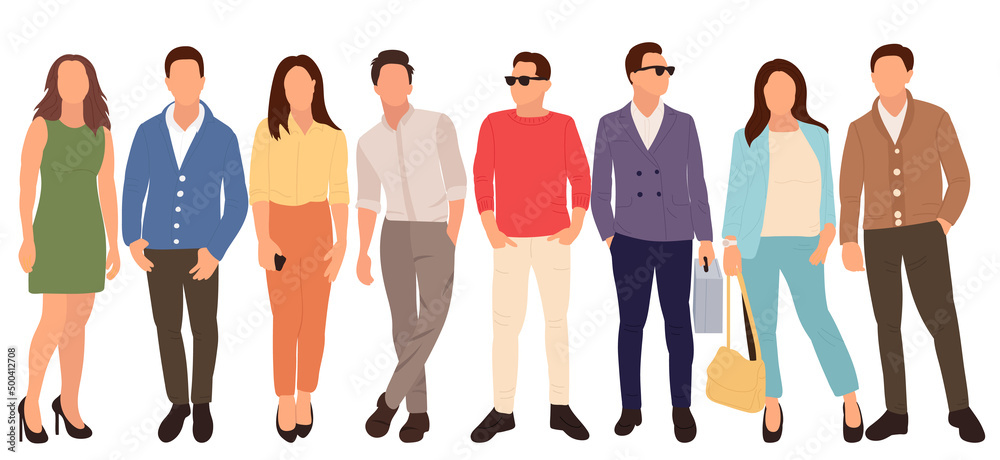 people flat design , isolated on white background, vector Stock Vector ...