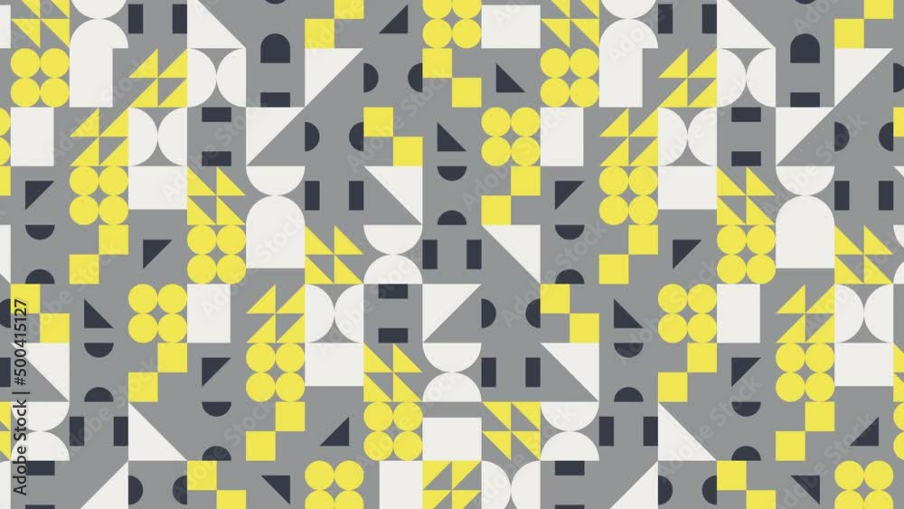 Abstract seamless loop animated pattern with multicolor geometric ...