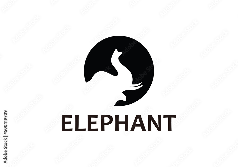 Circle Head Elephant Logo Designs Stock Illustration | Adobe Stock