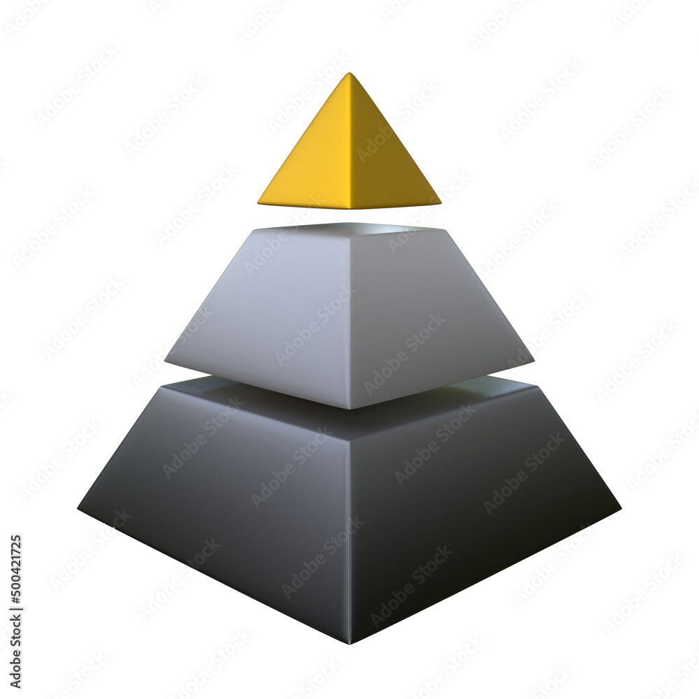 Color layered pyramid isolated on a white background. Maslow pyramid ...