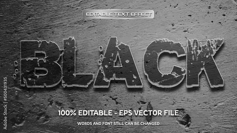 Editable text effect with natural stone background Stock Vector | Adobe ...