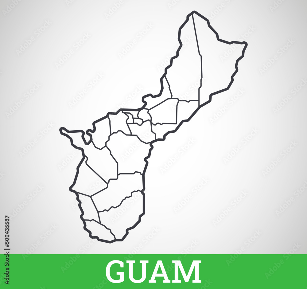 Simple outline map of Guam. Vector graphic illustration. Stock Vector ...