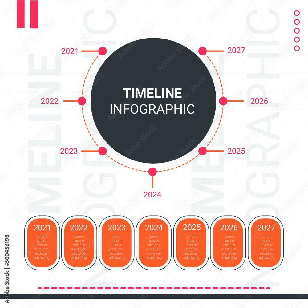 2021-2027 years periods timeline infographic. - vector infographic ...
