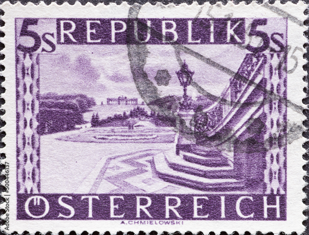 Austria - circa 1946 : a postage stamp from Austria, showing a ...