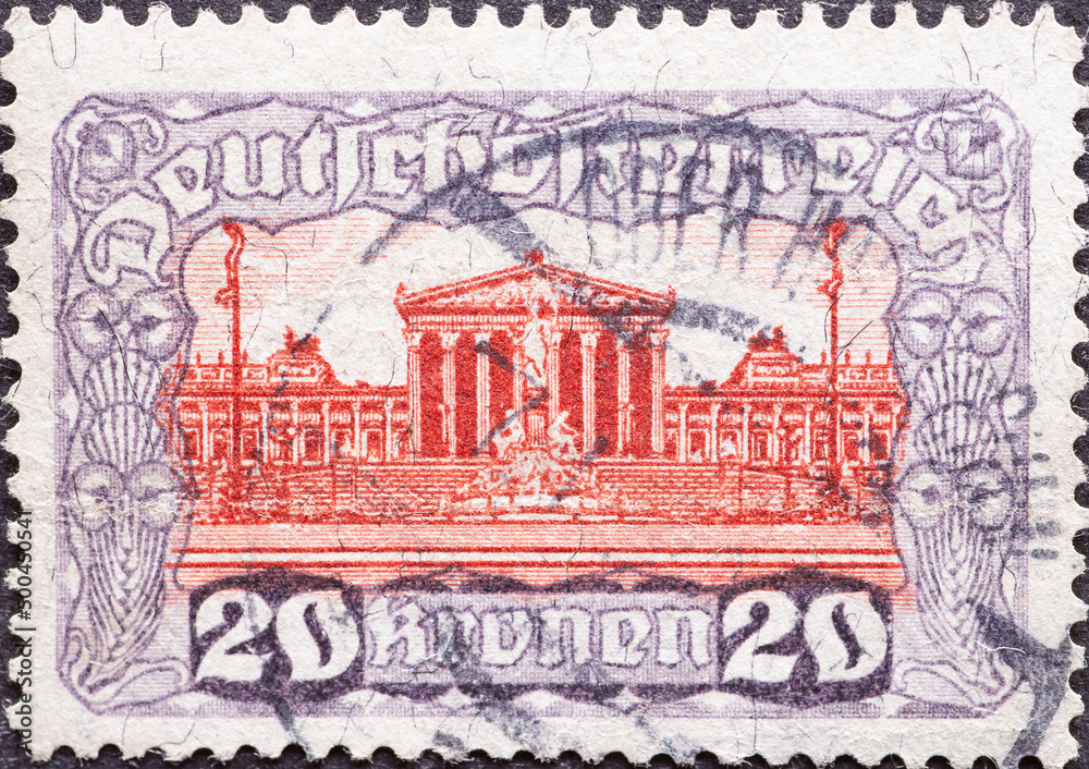 Austria - circa 1920: a postage stamp from Austria, showing the ...
