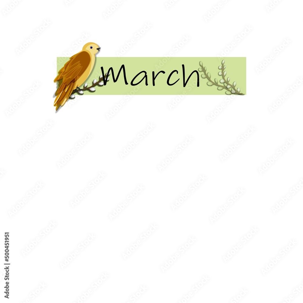 march, calendar, spring, bird, name of the month, month of the year ...