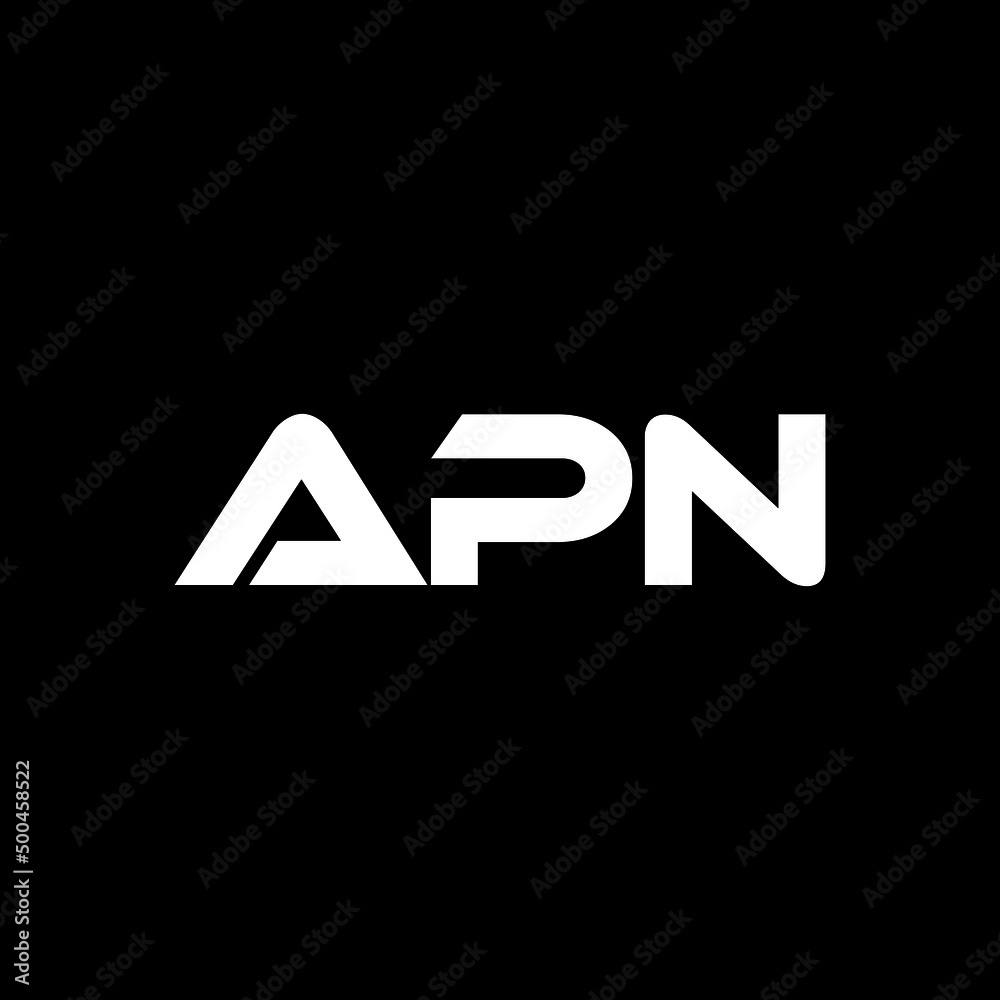 APN letter logo design with black background in illustrator, vector ...
