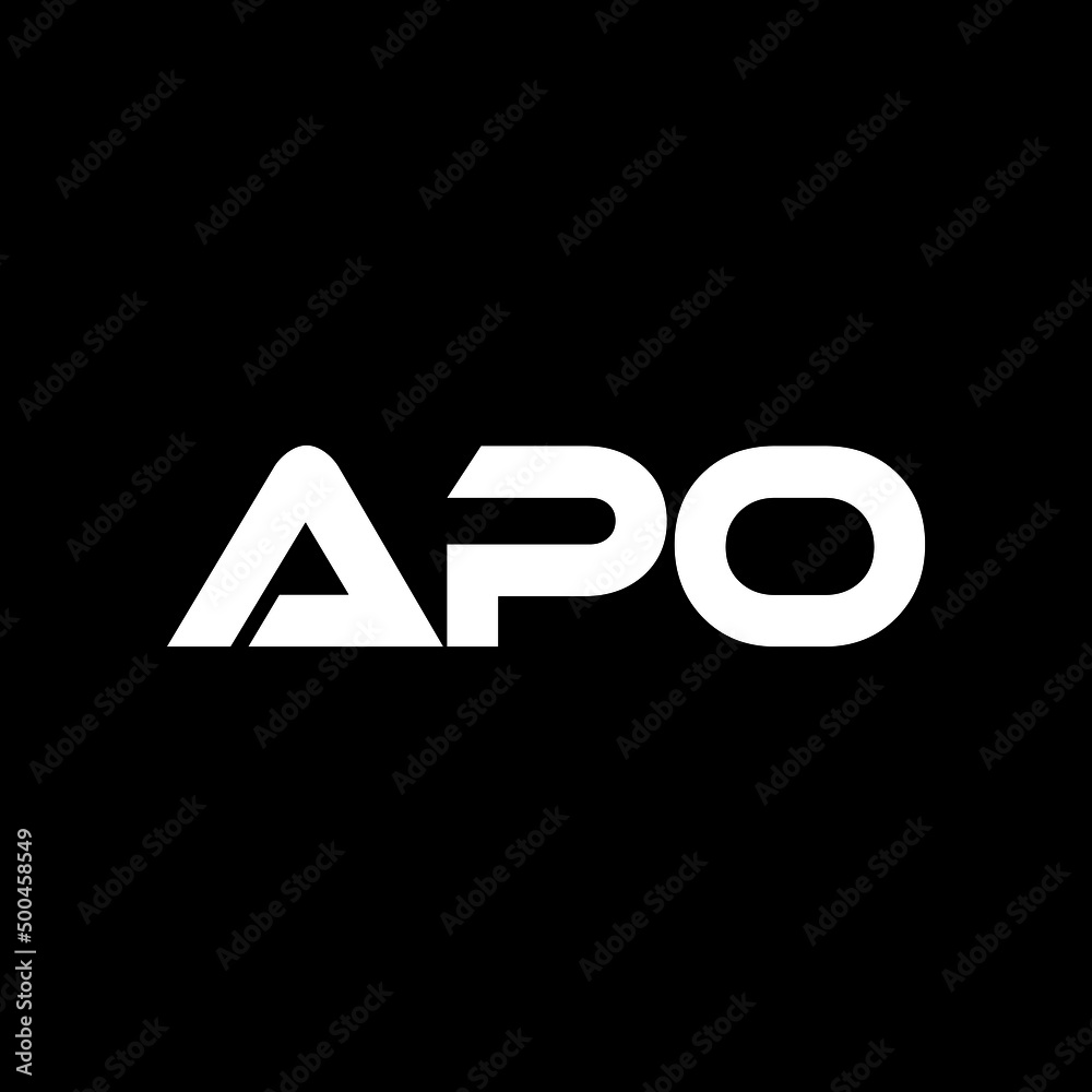 APO letter logo design with black background in illustrator, vector ...