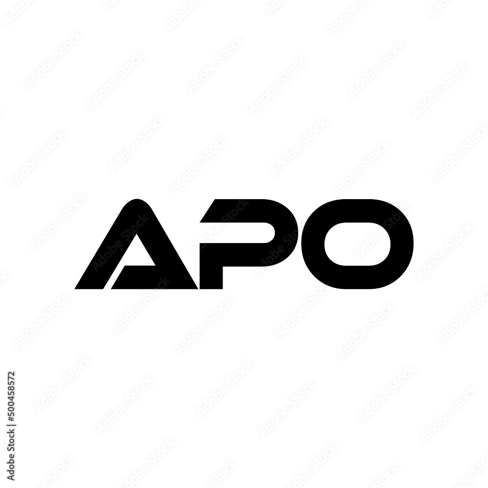 APO letter logo design with white background in illustrator, vector ...