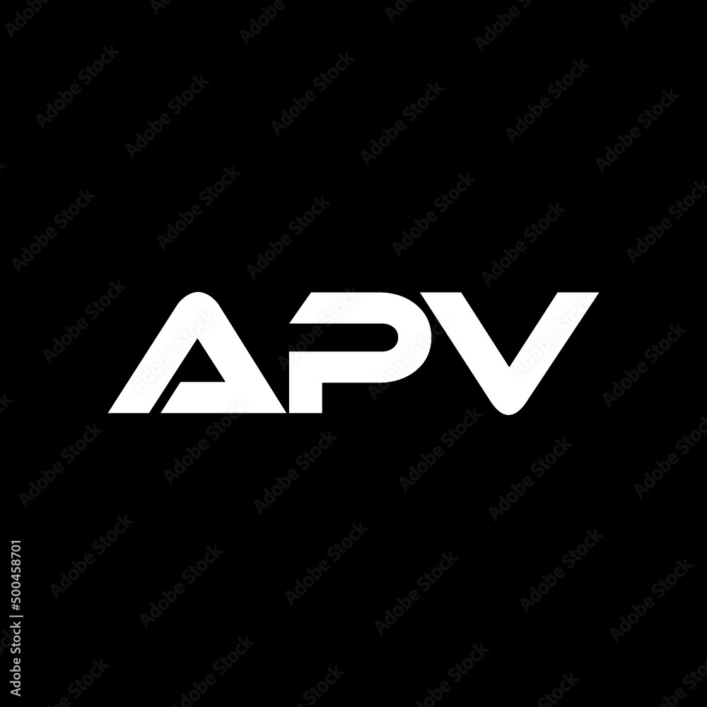 APV letter logo design with black background in illustrator, vector ...