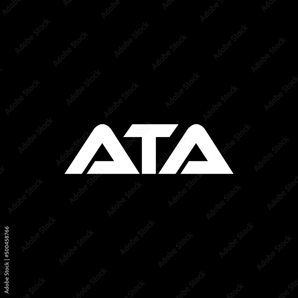 ATA letter logo design with black background in illustrator, vector ...