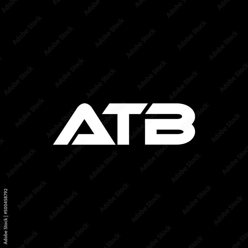 ATB letter logo design with black background in illustrator, vector ...