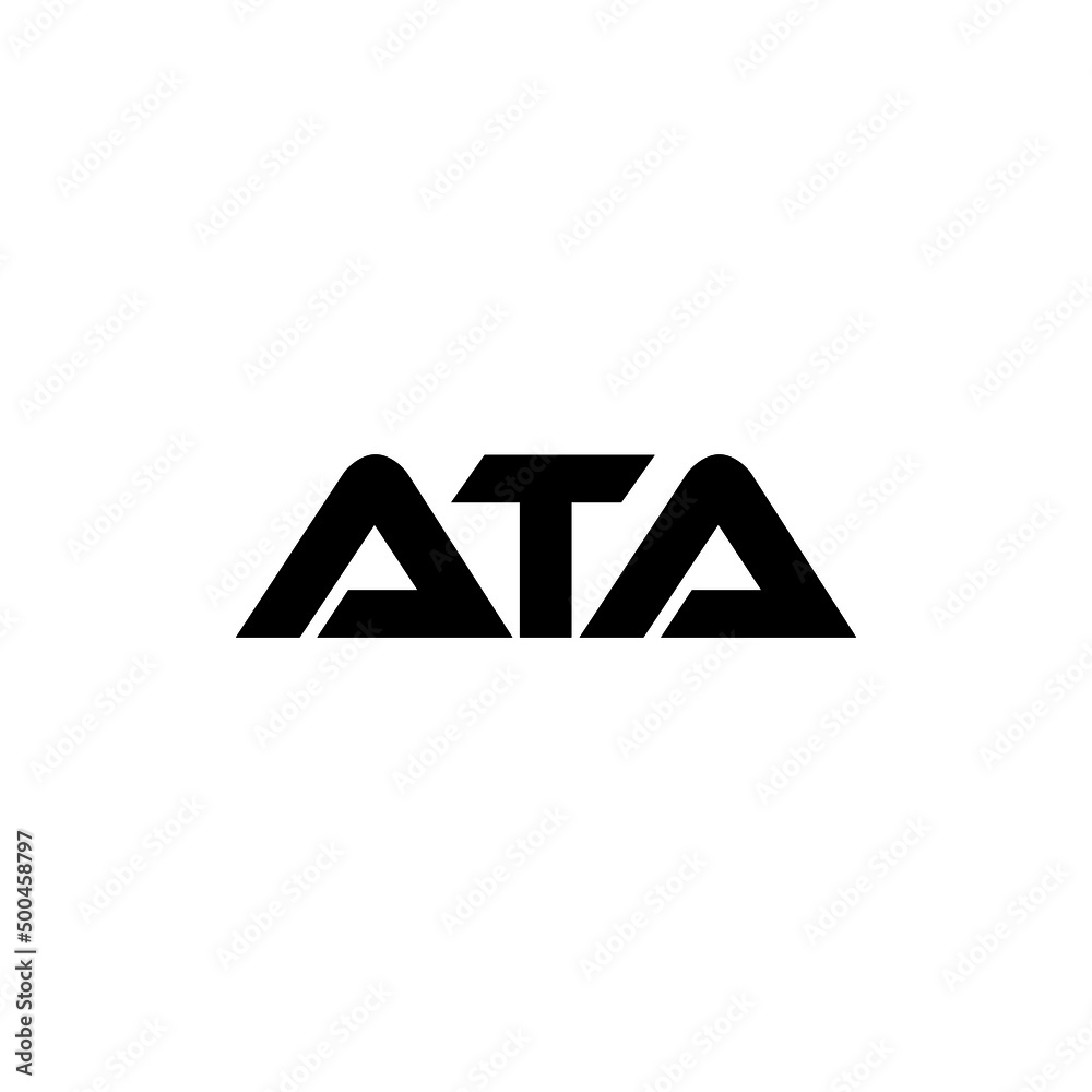 ATA letter logo design with white background in illustrator, vector ...