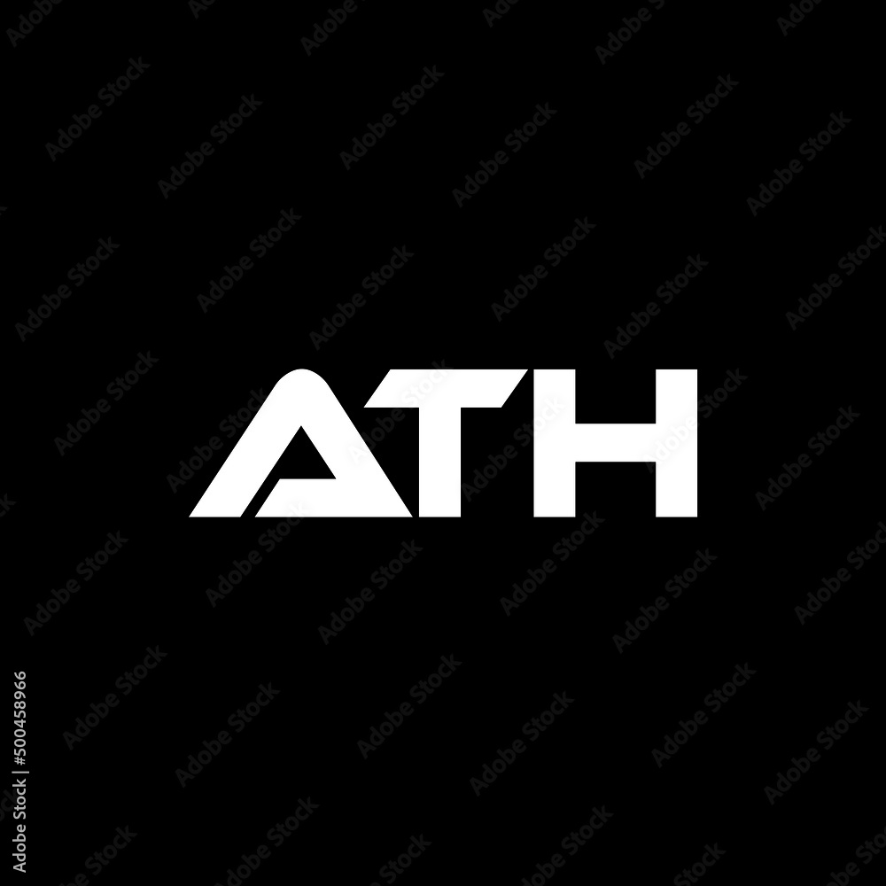 ATH letter logo design with black background in illustrator, vector ...