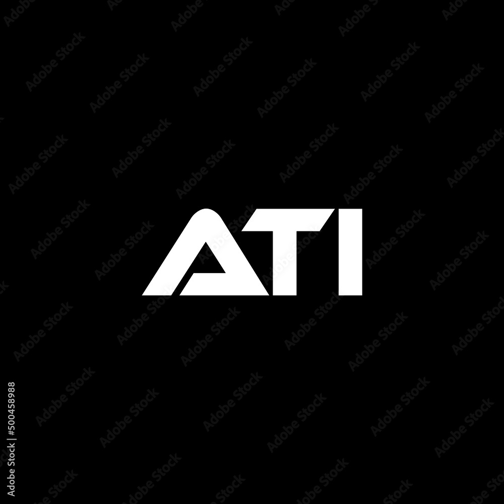 ATI letter logo design with black background in illustrator, vector ...