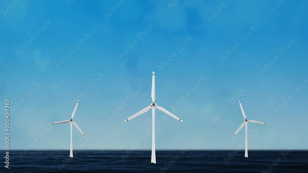 Wind turbine farm, windmill farm propellers rotating in wind Loop ...