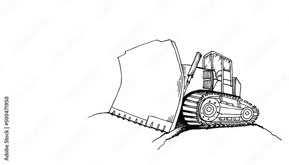 Bulldozer. Heavy Machinery. Building Machines. Construction site. Hand ...